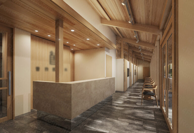 建築パース デンタルクリニック 待合室 CGパース | 4Rooms(フォールームス) | 3DCGパース、アニメーション、DTP/WEBデザイン、イラスト